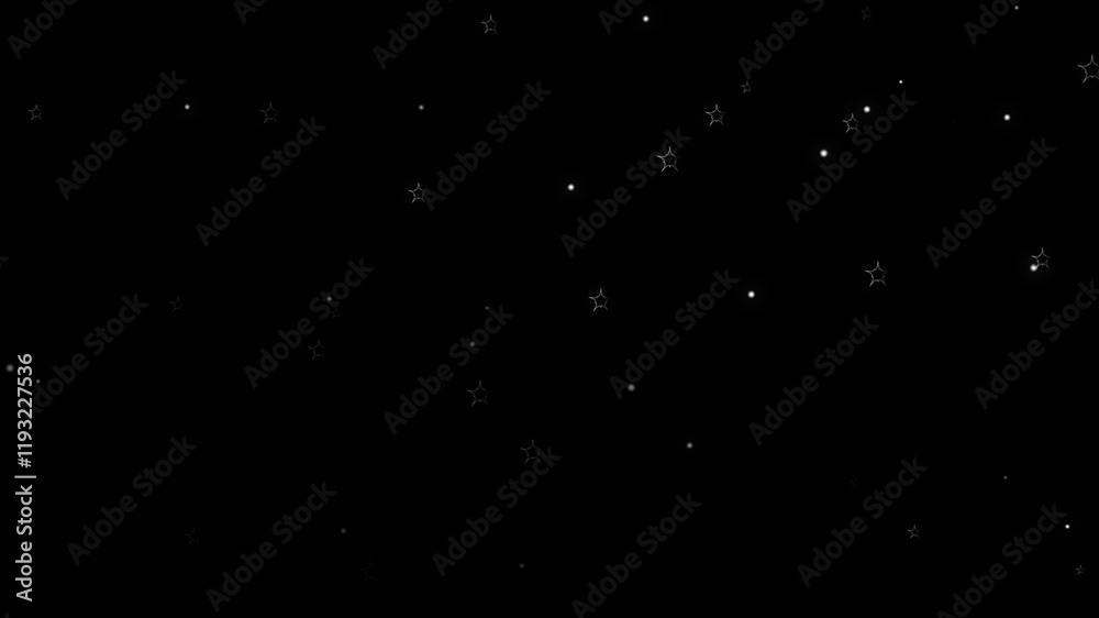 Night starry sky with glow white twinkling stars moving motion ...