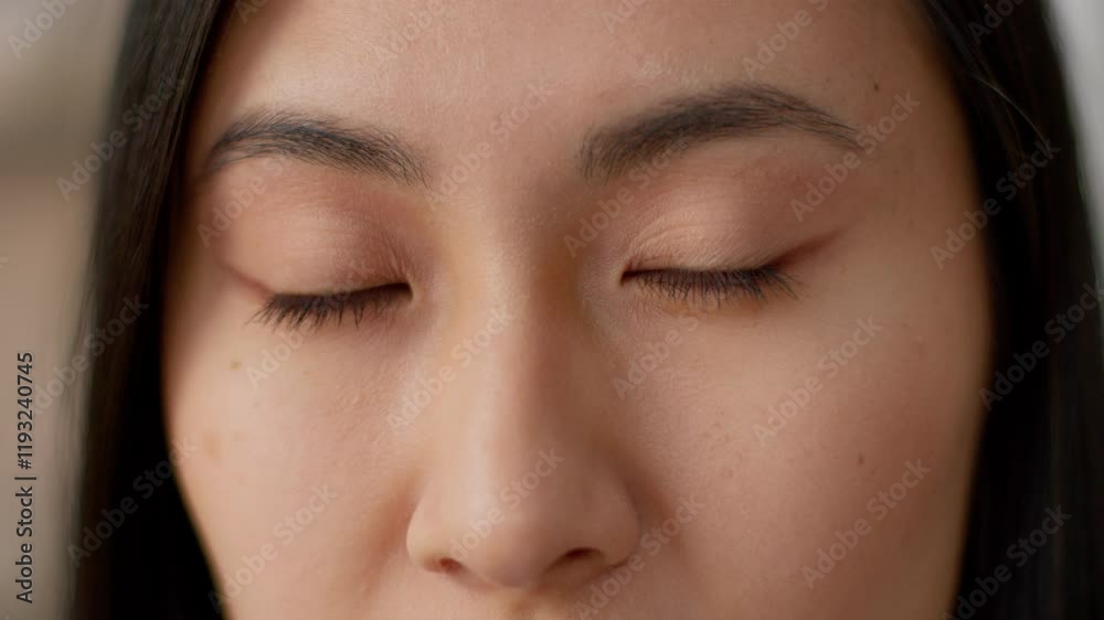 Extreme close up female eyes Asian Japanese woman girl Chinese Korean ...
