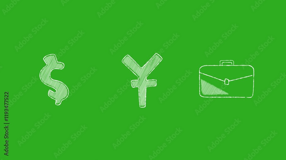 Hand Drawn Scribble, sketch doodle business icon elements animation ...