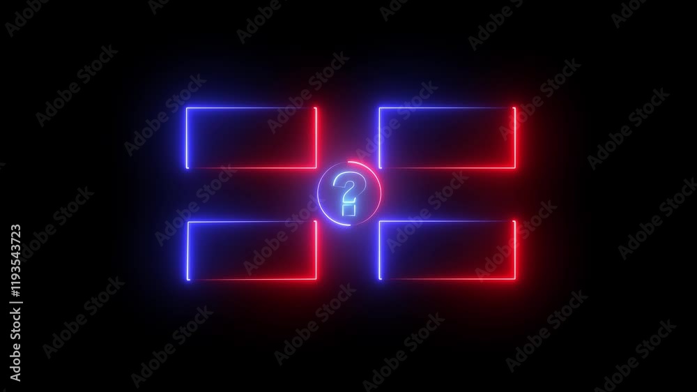 Seamless loop and circle question mark icon animation. rectangles frame ultra video motion ...