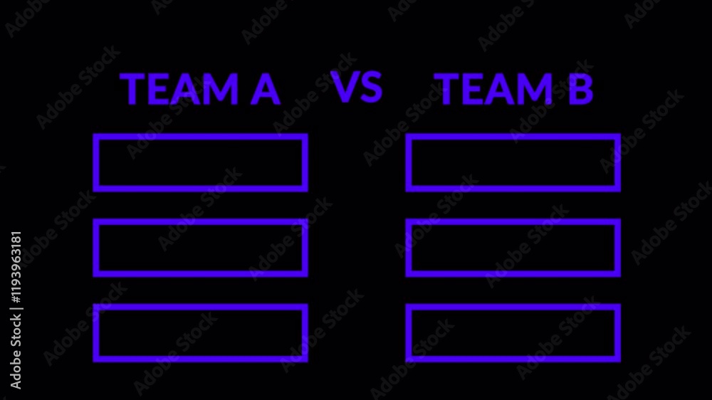 Team A vs Team Spots competition template animation on transparent ...