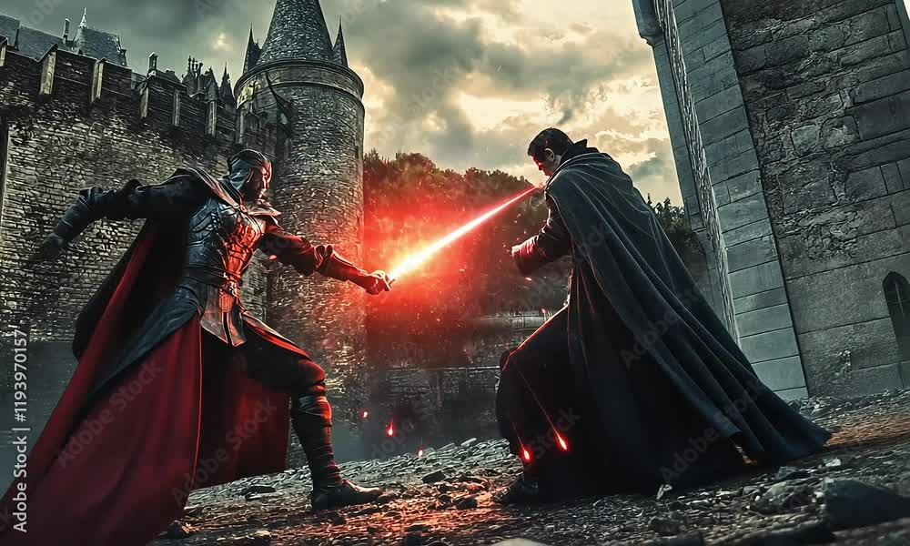 Epic Duo Battle in a Dark Fantasy Setting Featuring Two Powerful ...