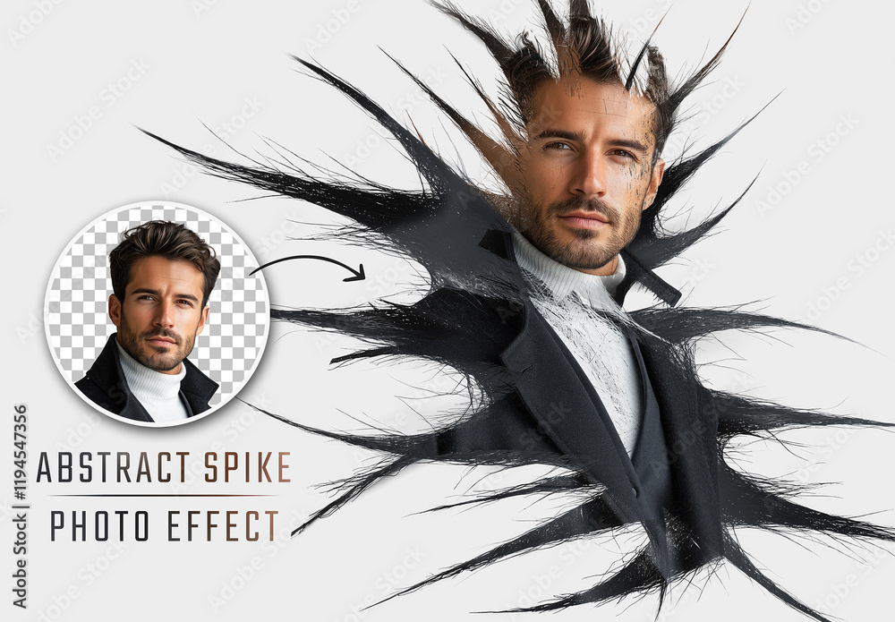 Abstract Spike Dispersion Photo Effect Mockup Stock Template | Adobe Stock