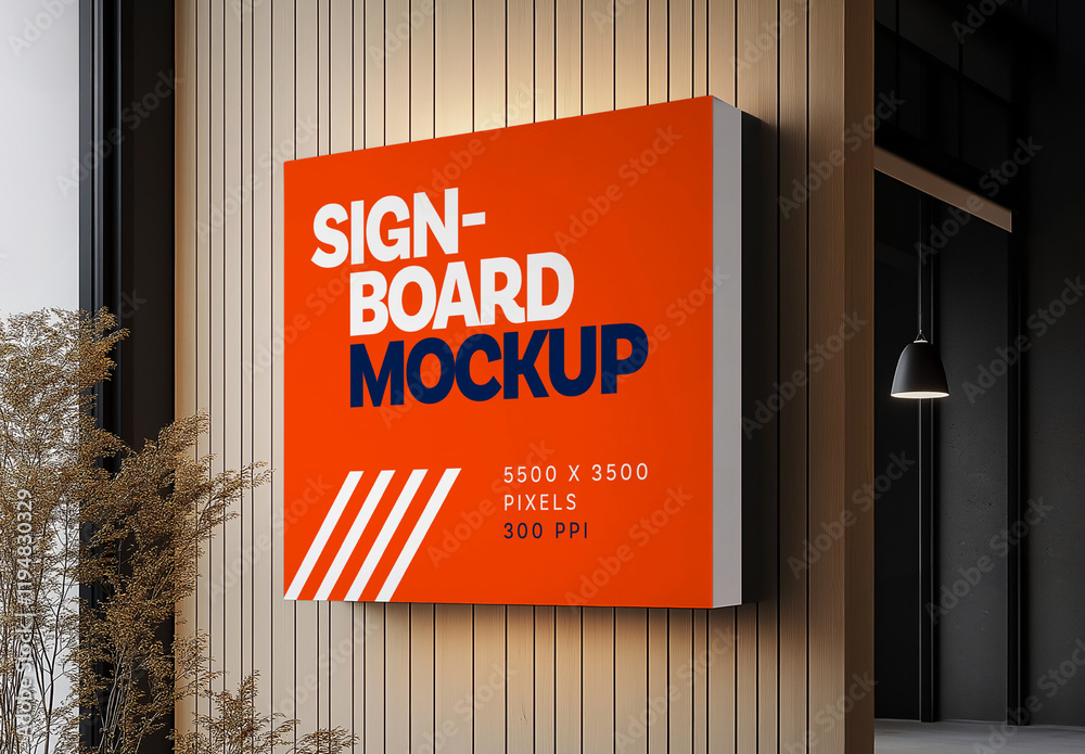 Signboard Mockup for Store and Office Generated With AI Stock Template ...