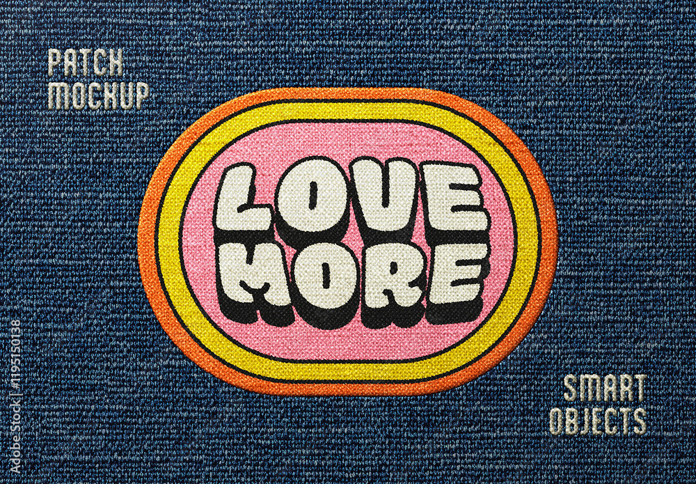 Retro Stitching Embroidery Logo Mockup Stock Template | Adobe Stock