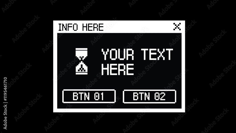 Old School Retro Computer Pop Up Timer Stock Template | Adobe Stock