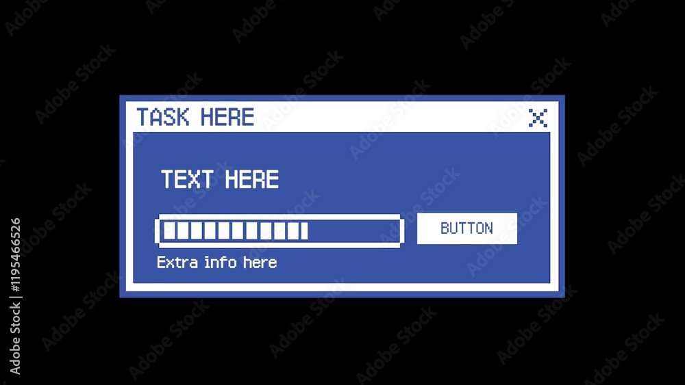 Digital Computer Old School Loading Pop Up Stock Template | Adobe Stock