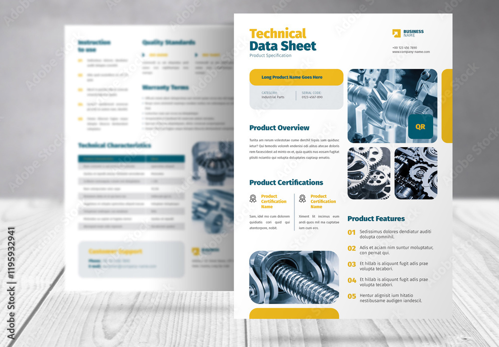 Product Specification Data Sheet Template Stock Template | Adobe Stock
