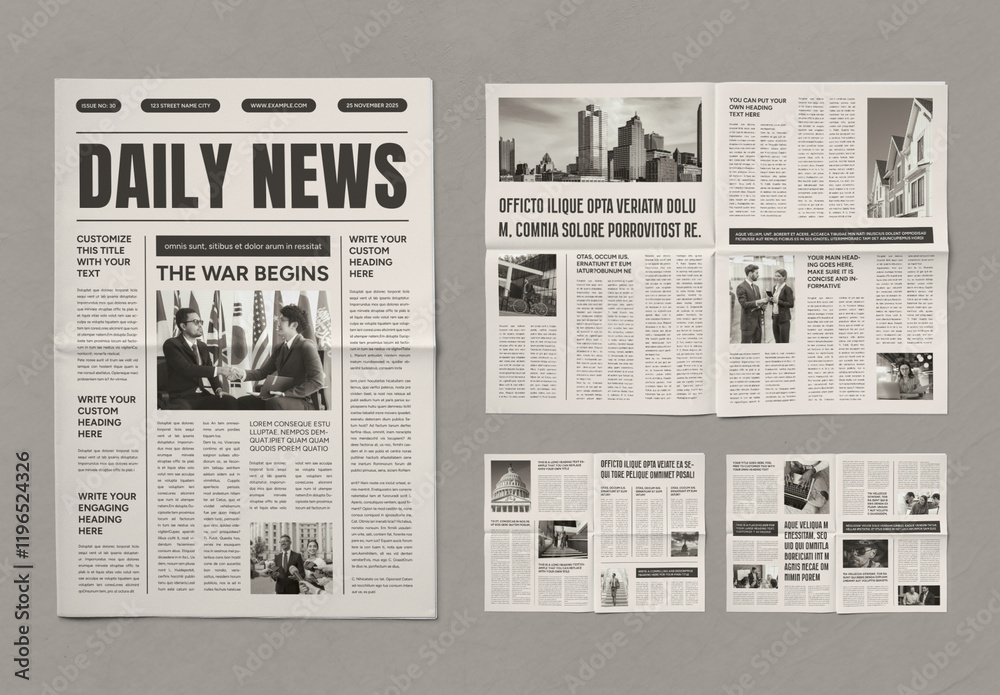 Classic Professional Newspaper Layout Template Stock Template | Adobe Stock