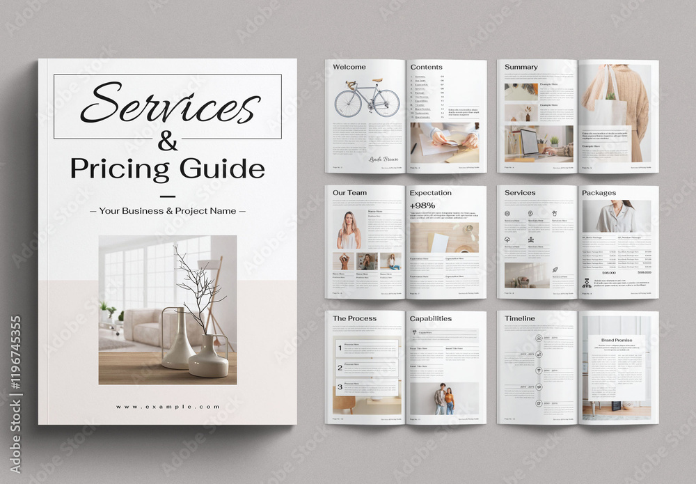 Services and Pricing Guide Template Design Magazine Layout Stock ...