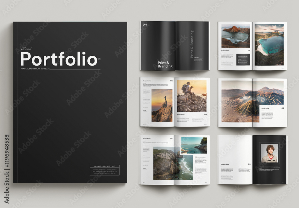 Minimalist Portfolio Magazine Template Stock Template | Adobe Stock