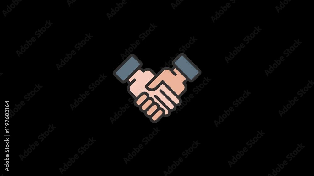 Flat Hand Gesture, Hand Shake Icon, Business agreement handshake or ...