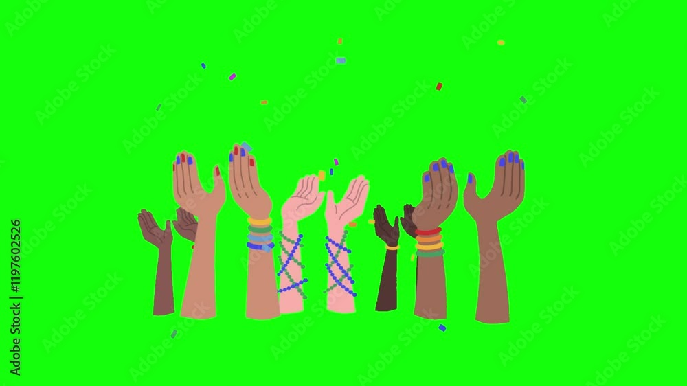 Party popper animation, celebration, claps and confetti, Animated ...