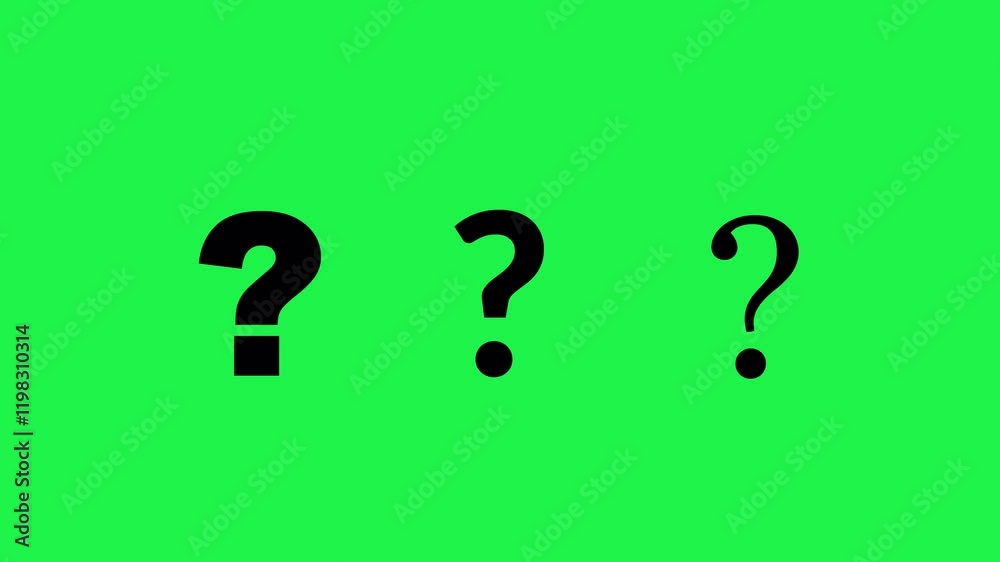 question mark symbol on green screen animation, animated question mark ...