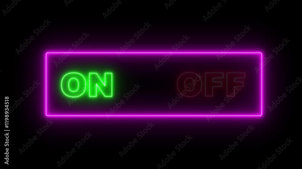 off and on text animation On, off and on icon. 3d infographic design ...
