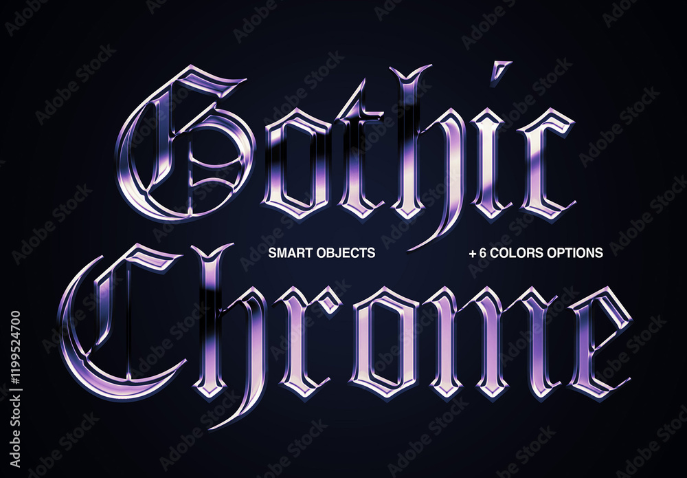 Gothic Chrome Text & Logo Effect Mockup Stock Template | Adobe Stock