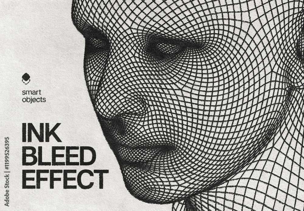 Ink Bleed Text & Logo Effect Mockup Stock Template | Adobe Stock