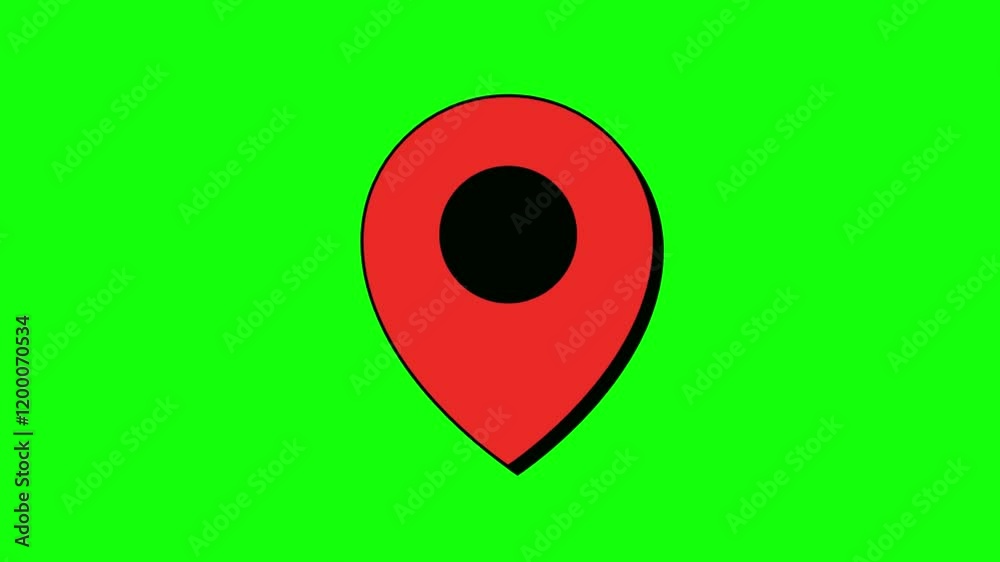 Location Pin pointer on Map animated cartoon isolated on transparent ...
