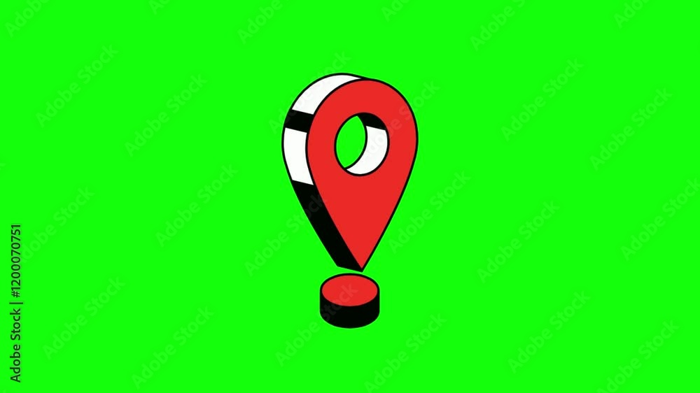 Location Pin pointer on Map animated cartoon isolated on transparent ...