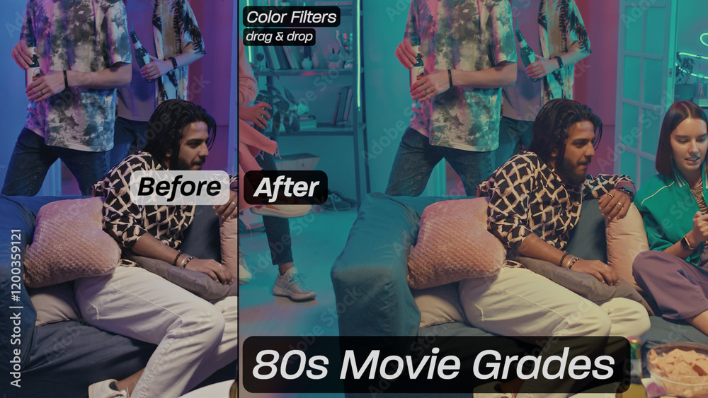 80s Movie Grades Color Filters Stock Template | Adobe Stock