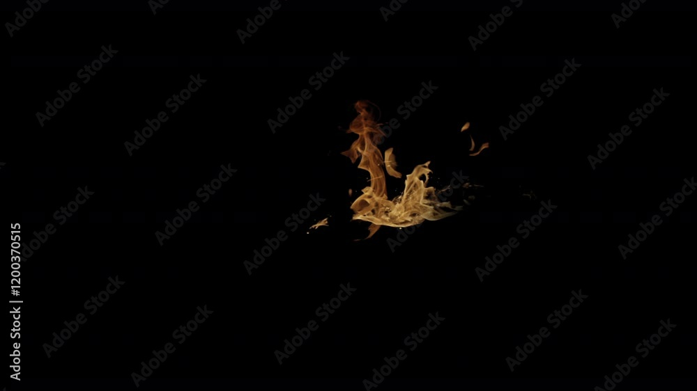 Fire and flame on alpha channel 4K. Realistic burning fire on the ...