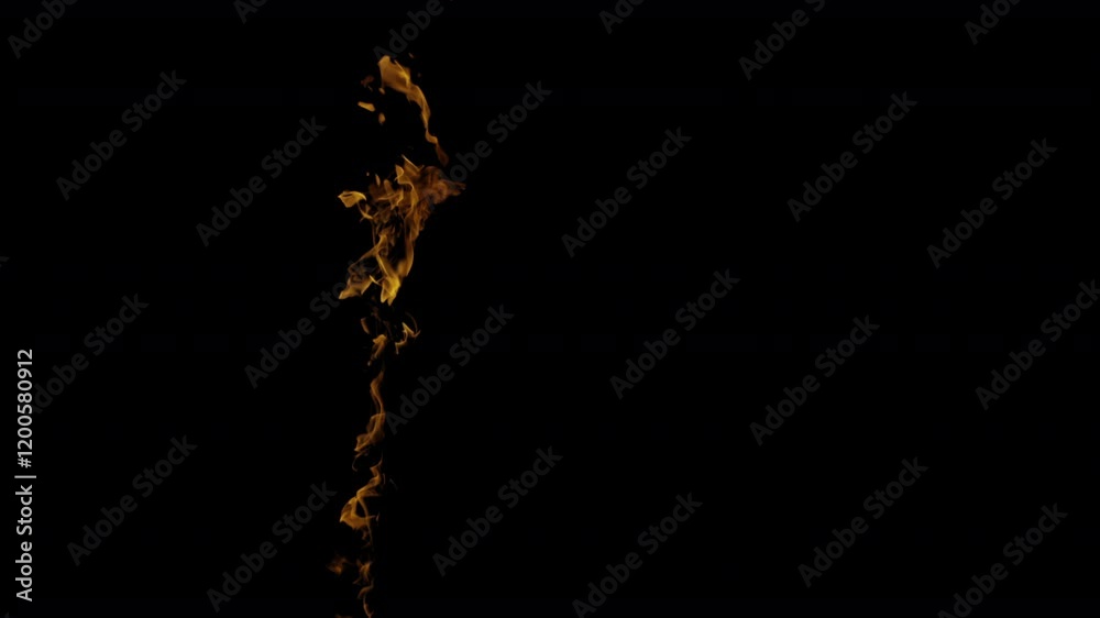 Fire and flame on alpha channel 4K. Realistic burning fire on the ...