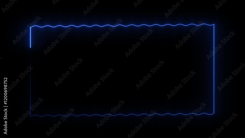 Neon light frame sign. Neon rectangle frame animation video.Glowing ...