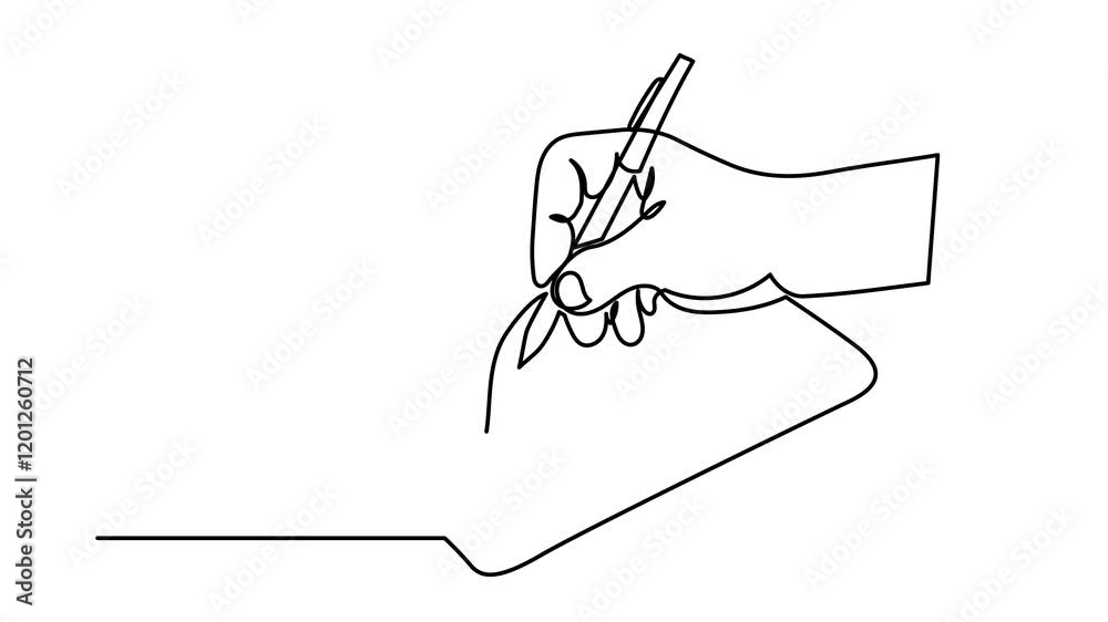 Animated Clipboard with the checklist, drawn in a continuous single ...