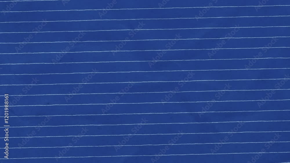 Looping background animation of a blue crumpled up lined paper ...