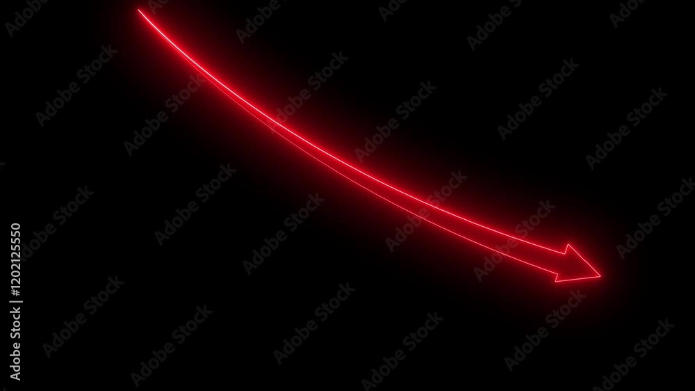 arrow down business graph icon animation. business chart concept. A ...