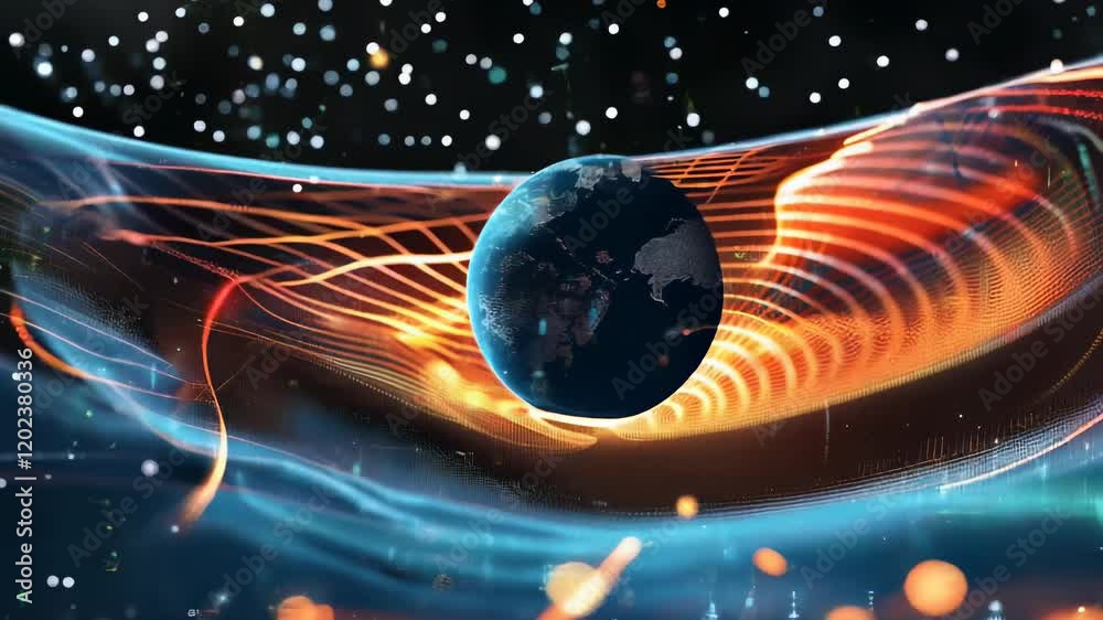 Space-time visualization: video displaying Earth at the center of ...