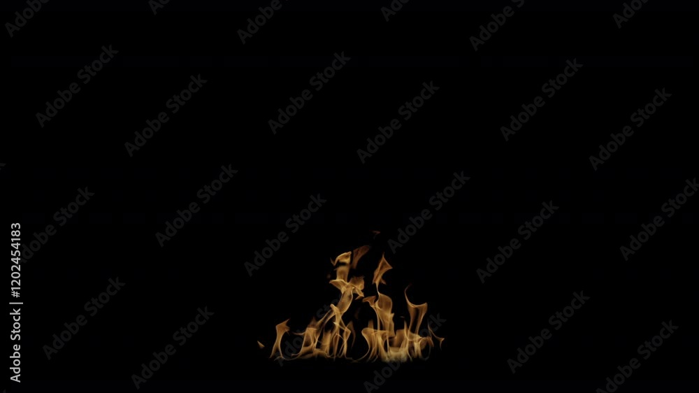 Fire and flame on alpha channel 4K. Realistic burning fire on the ...