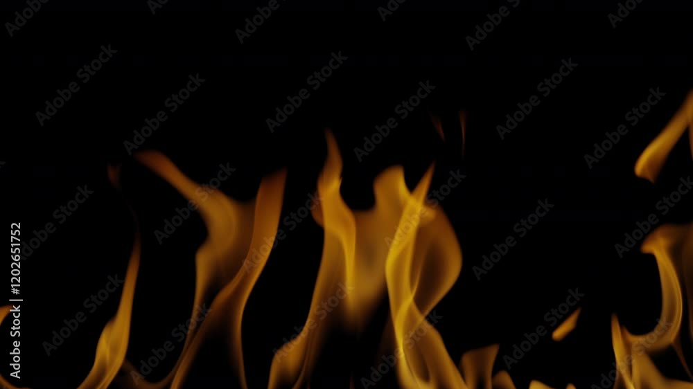 Fire and flame on alpha channel 4K. Realistic burning fire on the ...