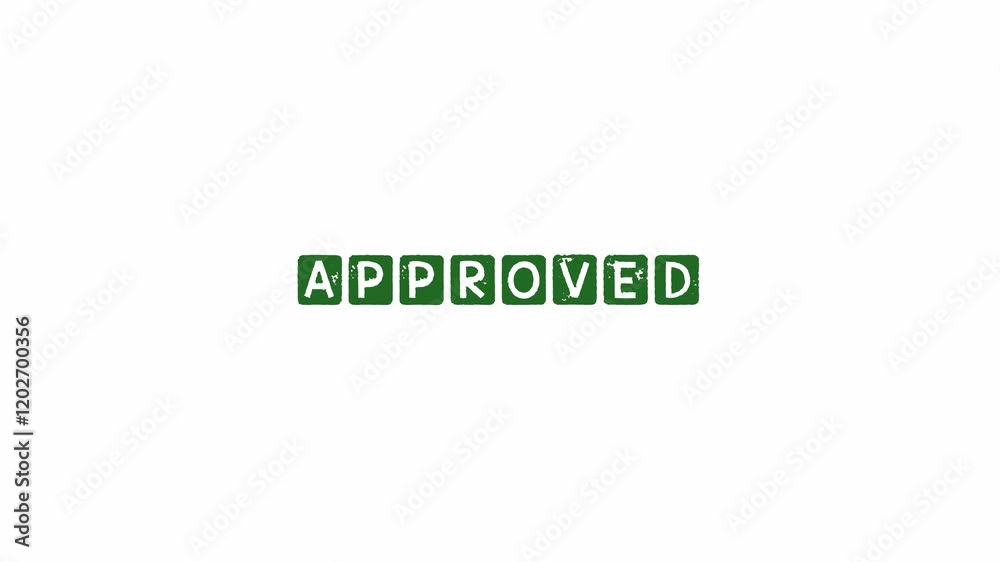 Animated stamp of approval with text "APPROVED" on transparent ...