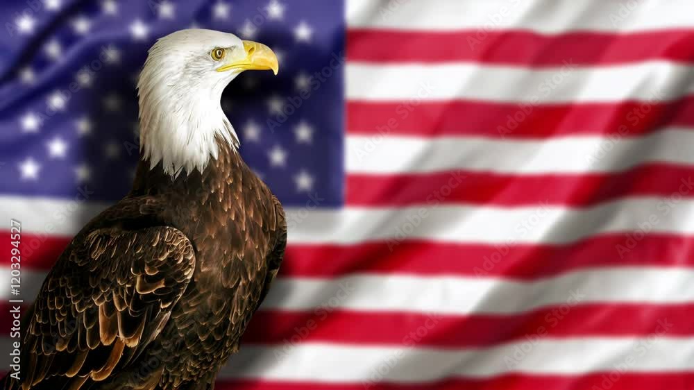 The national bird of the United States Of America, the majestic bald ...