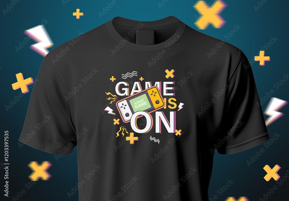 Tshirt Design For Digital Gamers Logo Stock Template | Adobe Stock