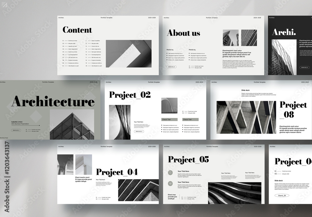 Architecture Portfolio Presentation Layout Stock Template | Adobe Stock