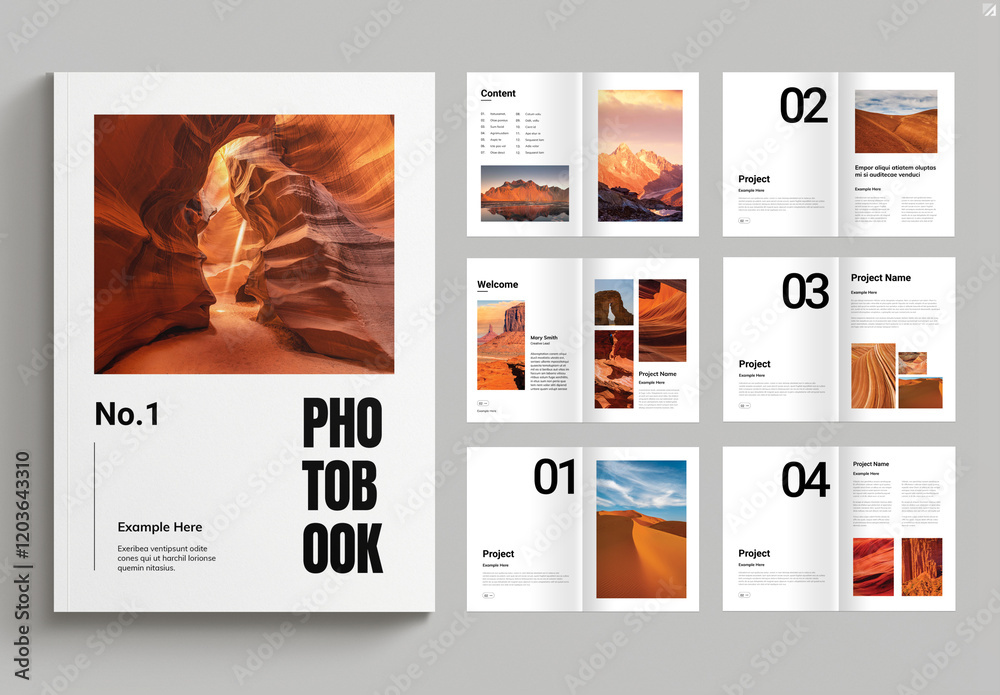 Minimal Photobook Portfolio Layout Stock Template | Adobe Stock