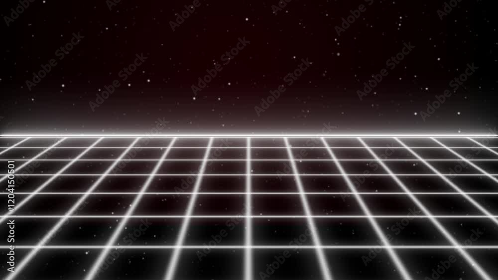 Eighties VHS Textured TV Retro Synthwave 3d Grid Background Loop/ 4k ...