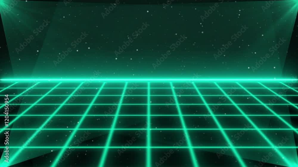 Eighties VHS Textured TV Retro Synthwave 3d Grid Background Loop/ 4k ...