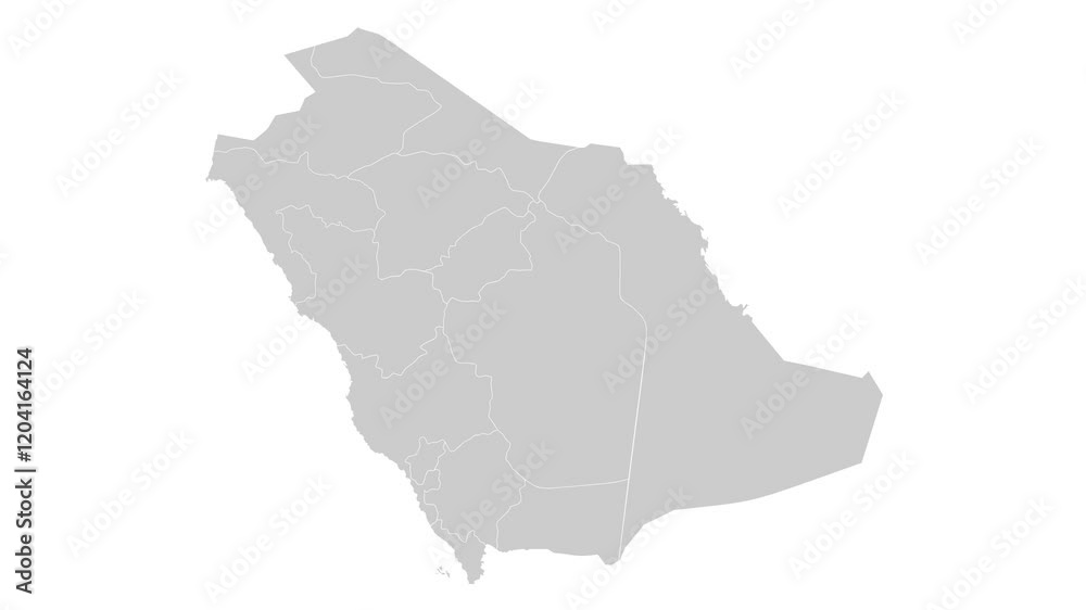 Saudi Arabia map animation. Animation of Connecting all areas into a ...