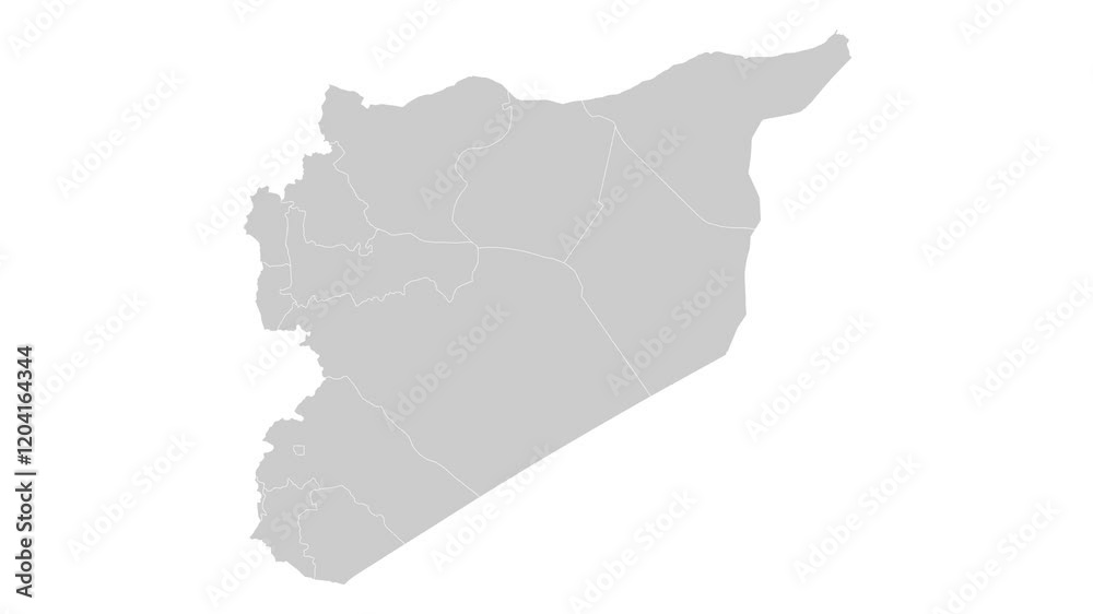 Syria map animation. Animation of Connecting all areas into a complete ...