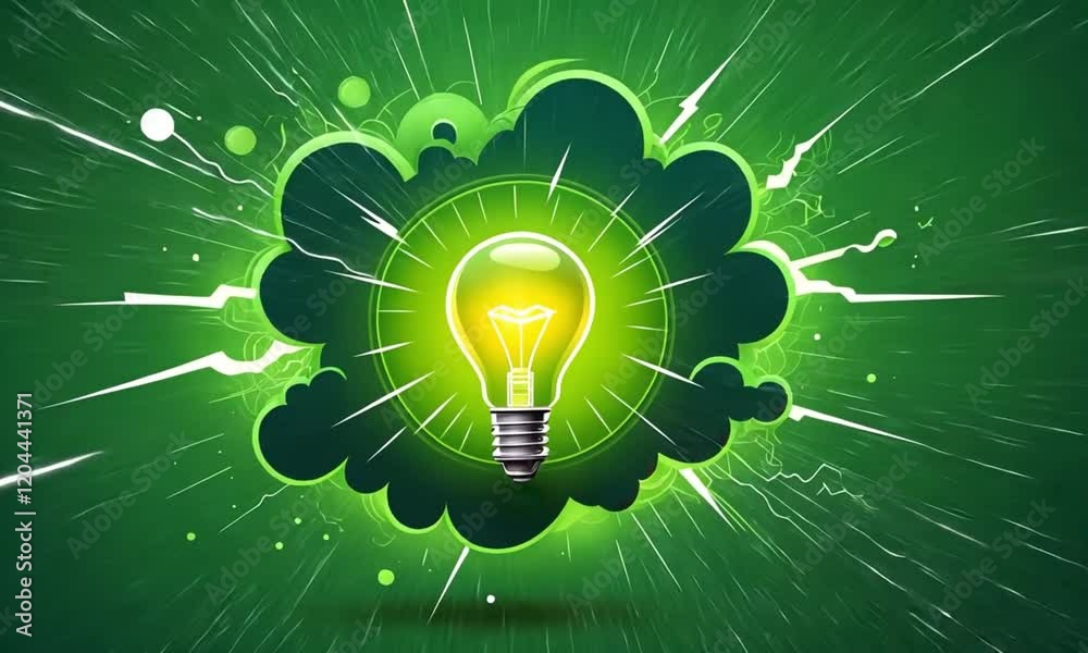 Light bulb on green screen background. idea lamp animation light bulb ...