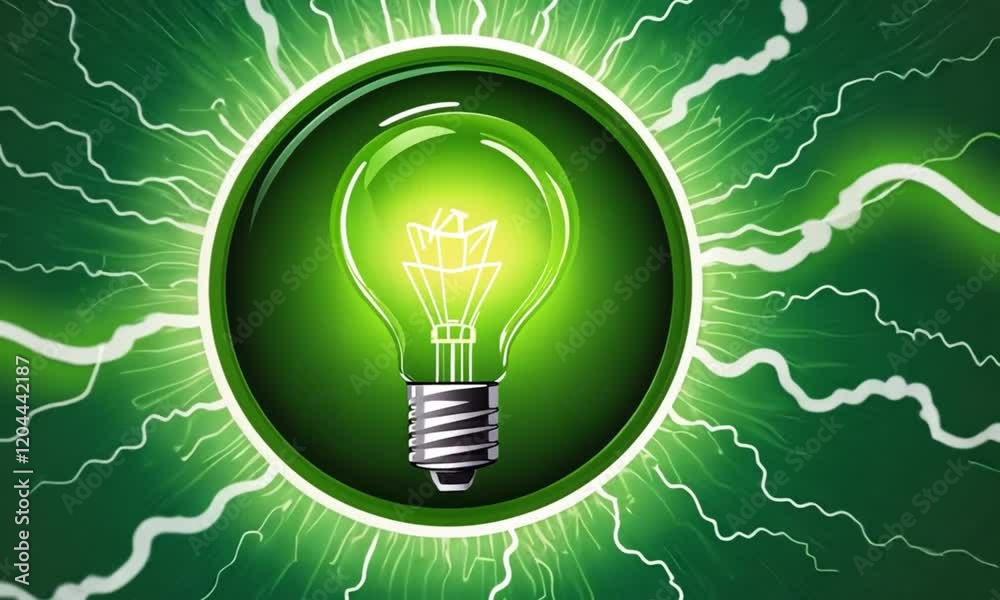 Light bulb on green screen background. idea lamp animation light bulb ...