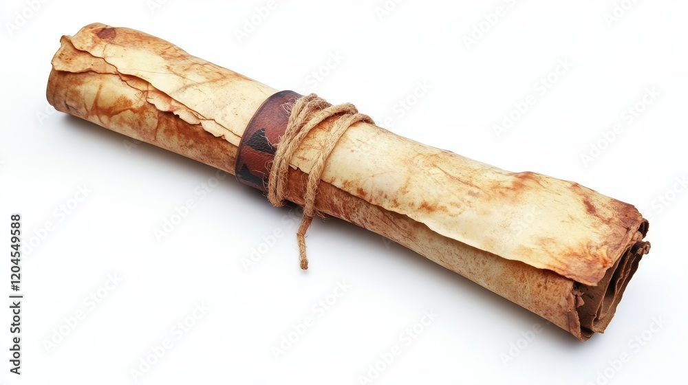 Fotografija A horizontal scroll, isolated and ancient, has a vintage ...