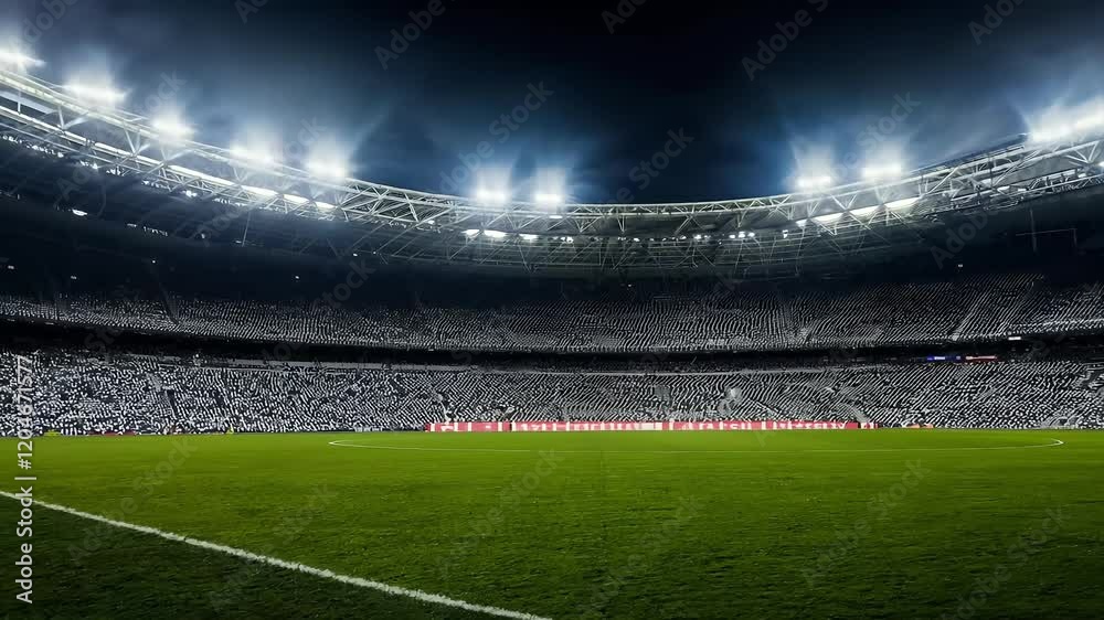 football panoramic night a lights football soccer stadium stadium night ...