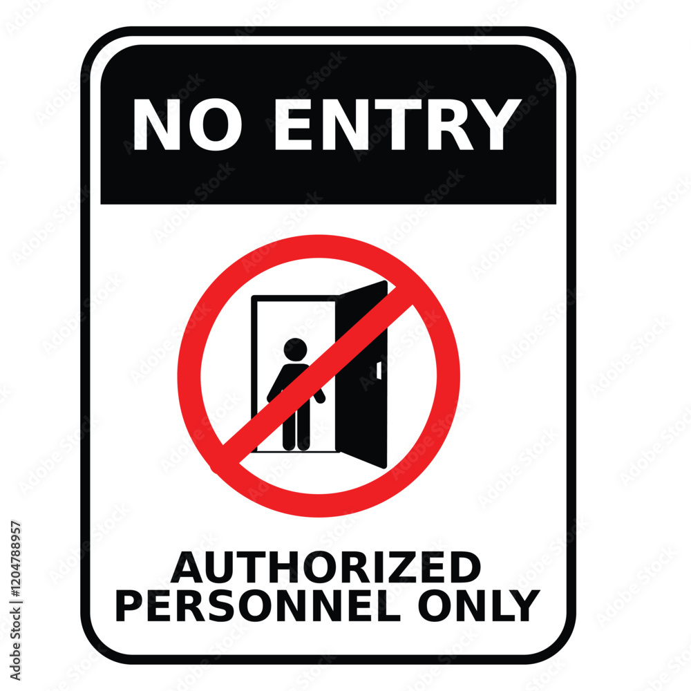 Poster warning sign no entry, authorized personnel only – Wall Art ...
