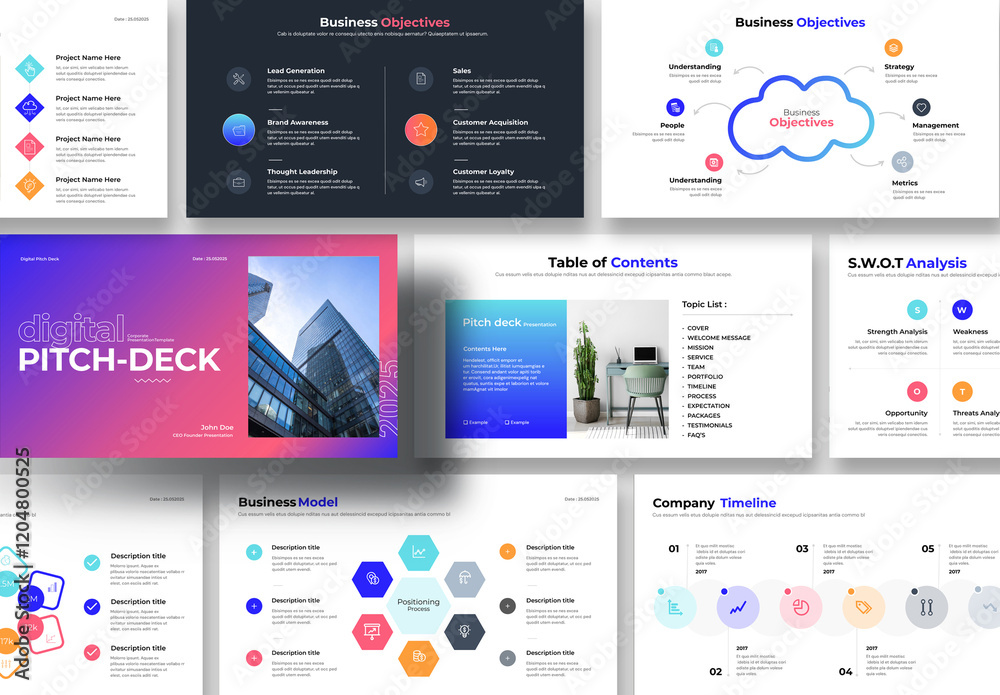 Digital Pitch Deck Presentation Template Stock Template | Adobe Stock