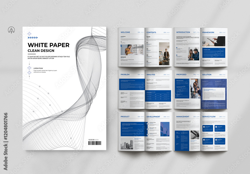 White Paper Brochure Template Stock Template | Adobe Stock