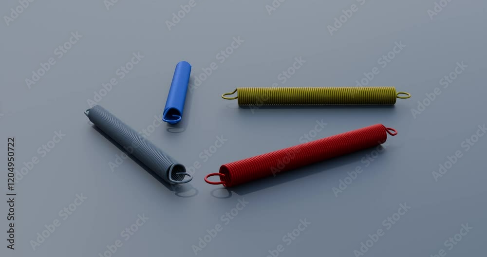 Music Wire Steel Extension Spring with Loop Ends; 3D CAD Design Spring ...